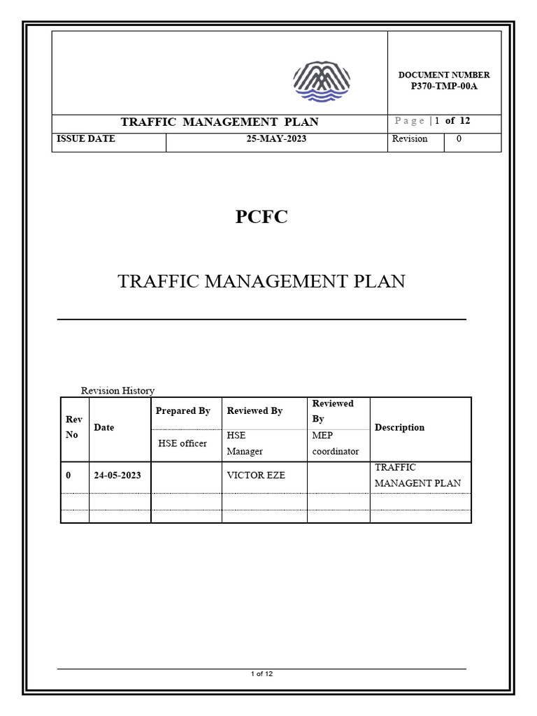 PCFC Traffic Management Plan | PDF | Traffic | Forklift