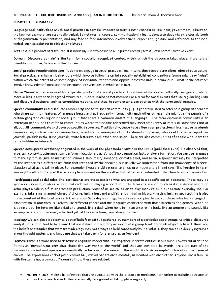 Summary_Chapter_1__-_CDA (1) | PDF | Liberal Arts Education | Communication