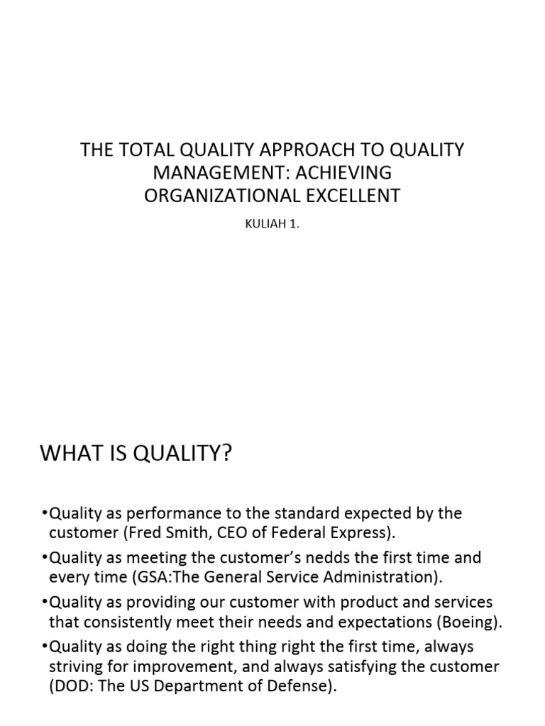 Total Quality Management Guide | PDF | Quality Management | Customer