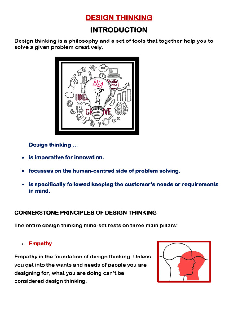 What Is Design Thinking (Handout) | PDF | Design Thinking | Thought