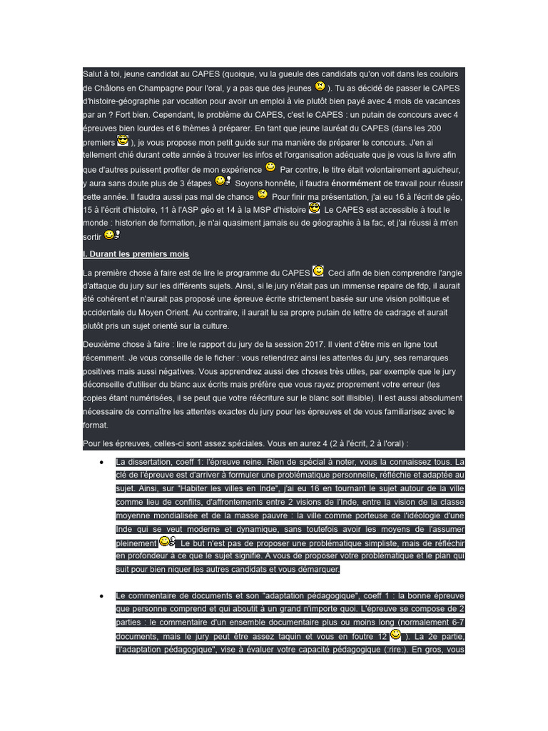 Guide de préparation au CAPES Histoire-Géo | PDF