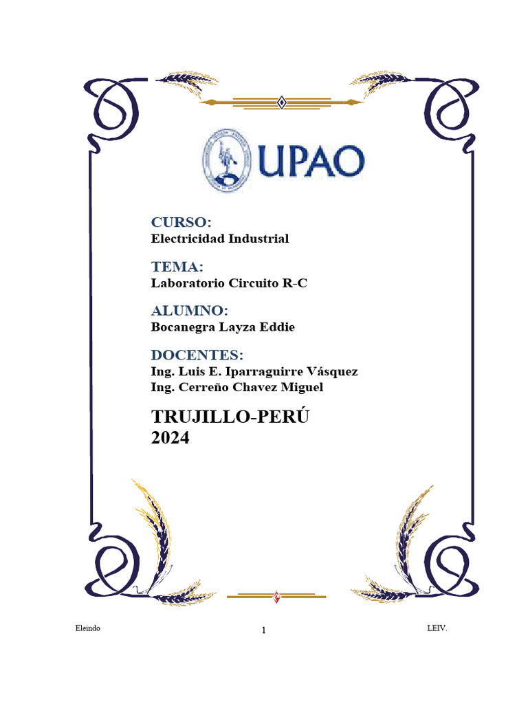 Guía #5 Circuito R, C | PDF | Red eléctrica | Resistencia Eléctrica y Conductancia