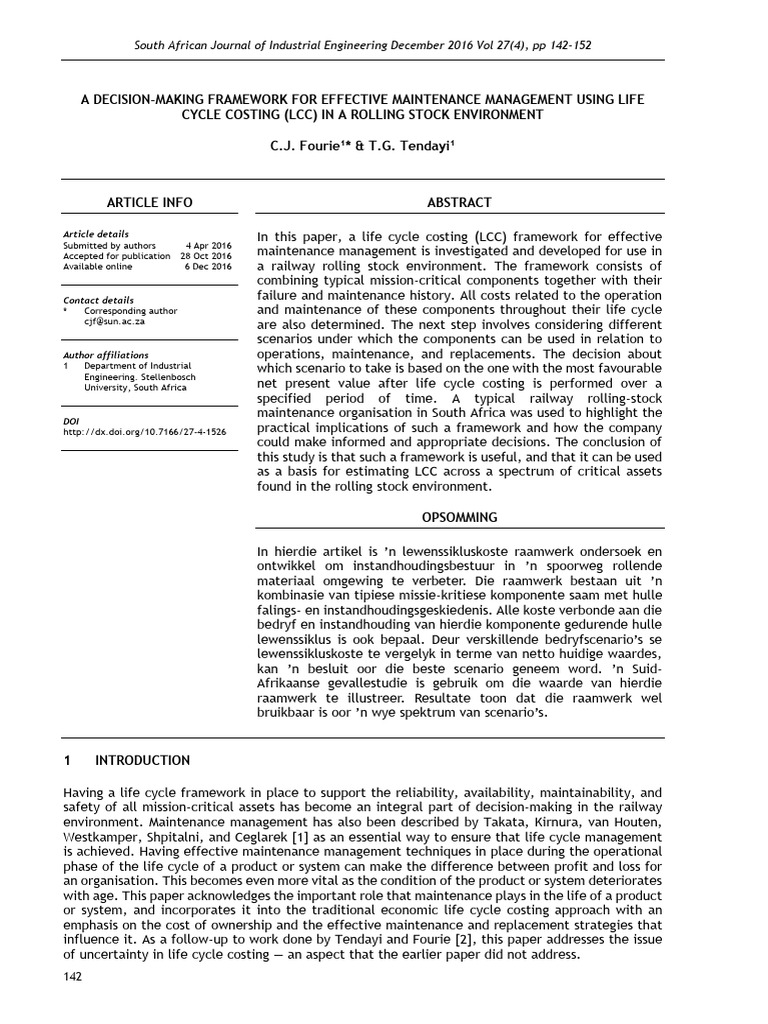 A Decision Making Framework For Effectiv Pdf Net Present Value