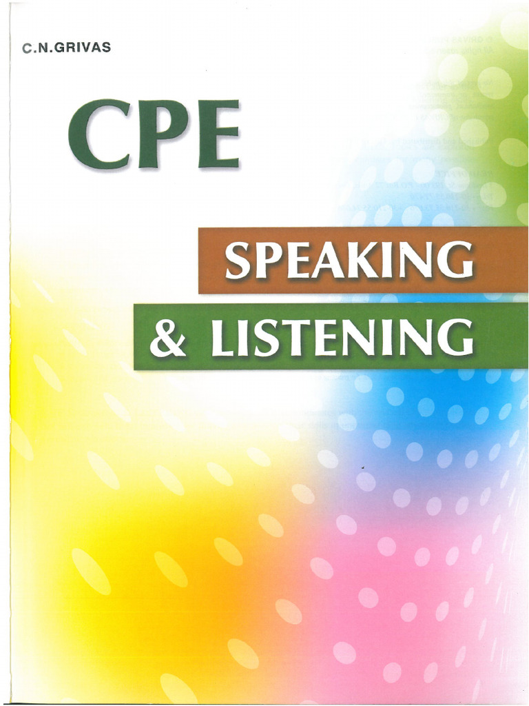 Cpe Speaking and Listening A4 Color PDF | PDF