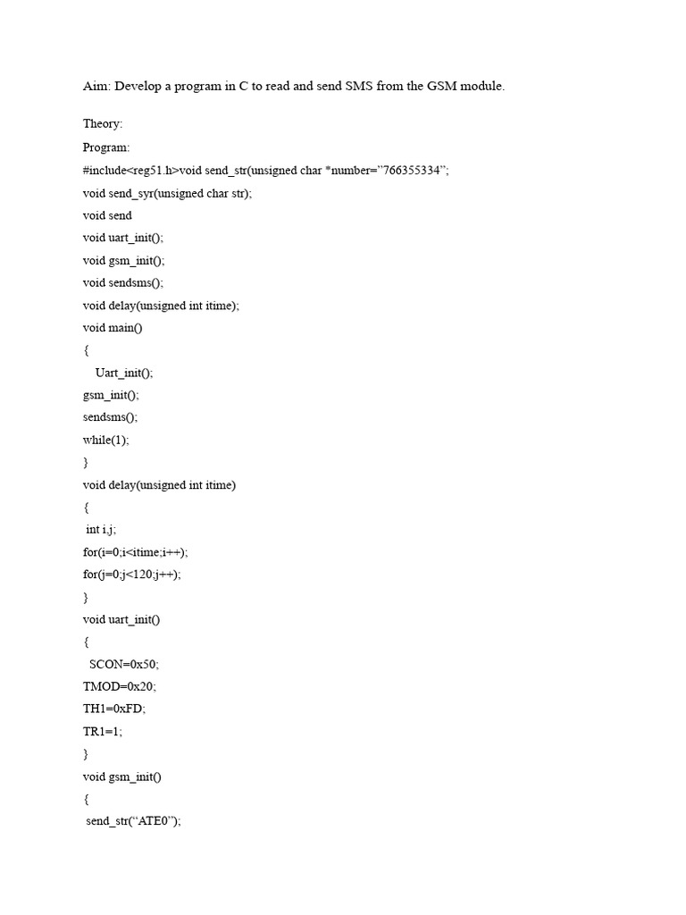 C Prog Sms | PDF