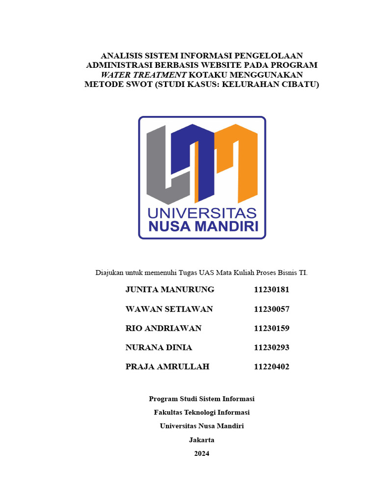 Kelompok 7 - Tugas UAS Proses Bisnis TI | PDF | Pengelolaan Keuangan & Uang