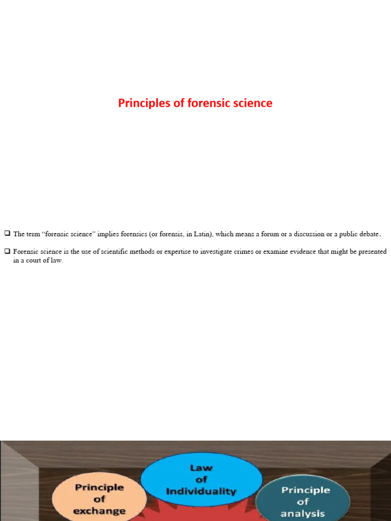Principles of Forensic Science | PDF | Forensic Science | Crime Scene