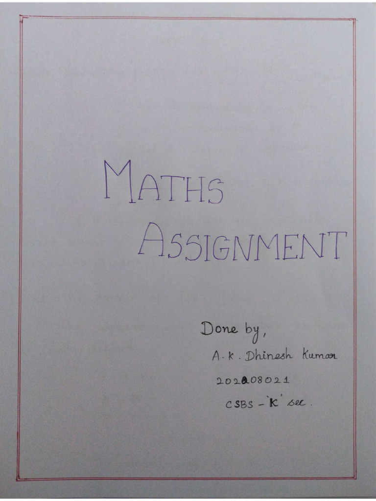 Maths Assignment 2 | PDF