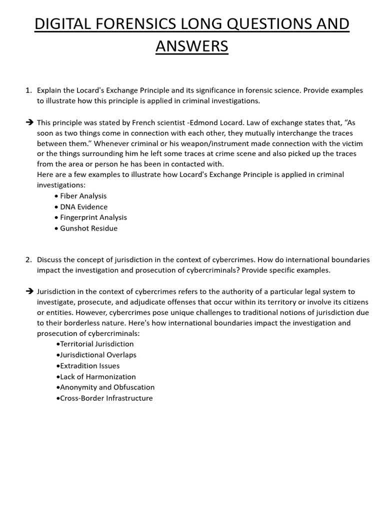 Digital Forensics Long Questions and Answers PDF | PDF | Computer Forensics | Hard Disk Drive
