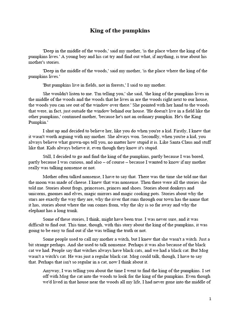 King of The Pumpkins | PDF | Home & Garden | General Fiction