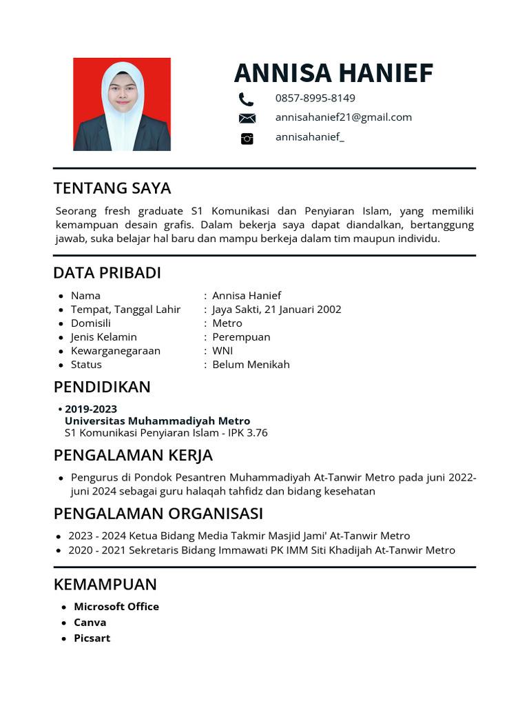 CV Annisa Hanief | PDF | Ilmu Sosial