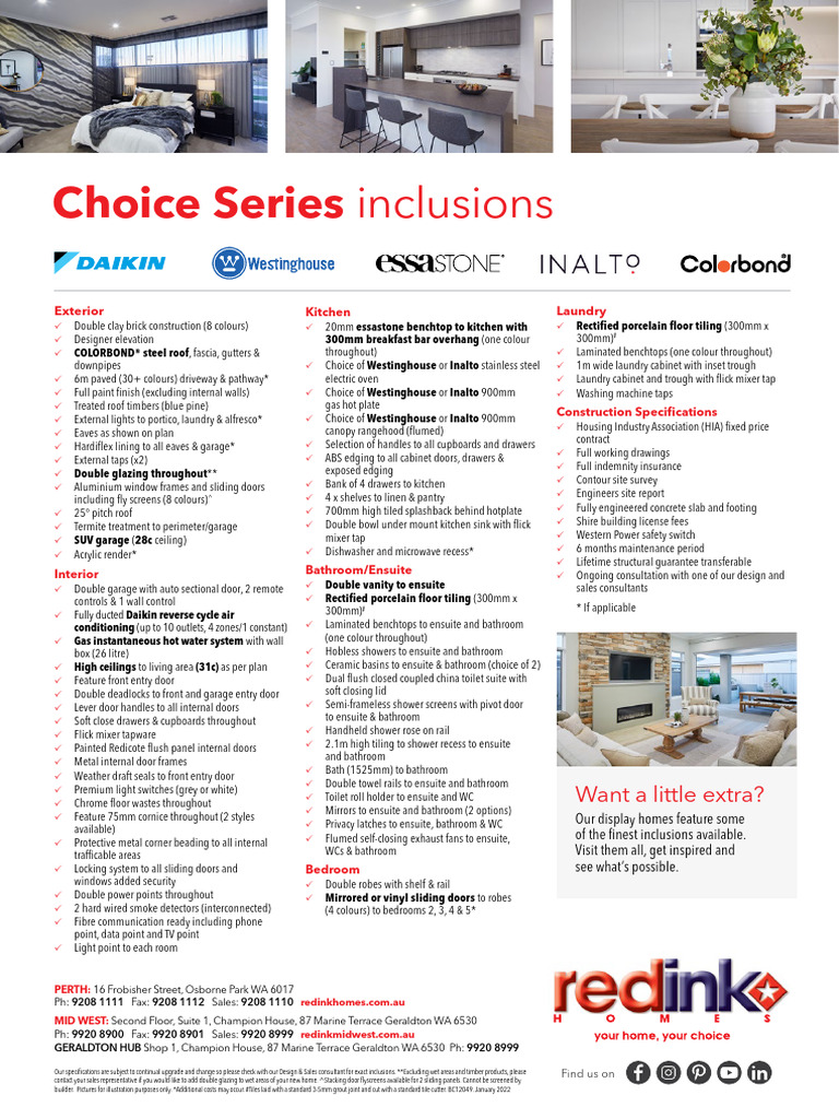 Choice Range Specification Sheet - Metro MW69 | PDF | Bathroom | Door