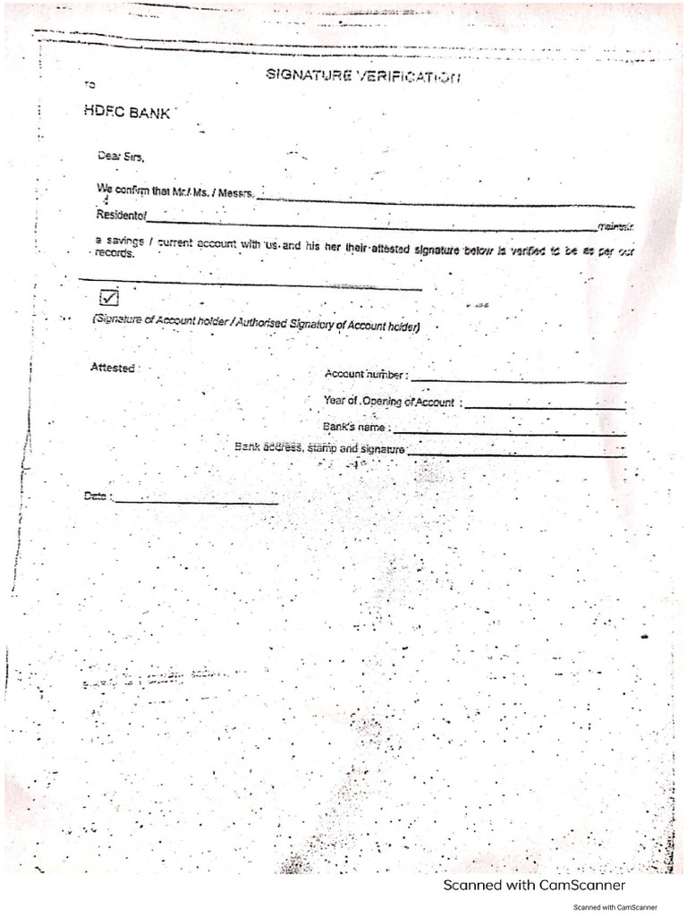 HDFC Signature Proof | PDF