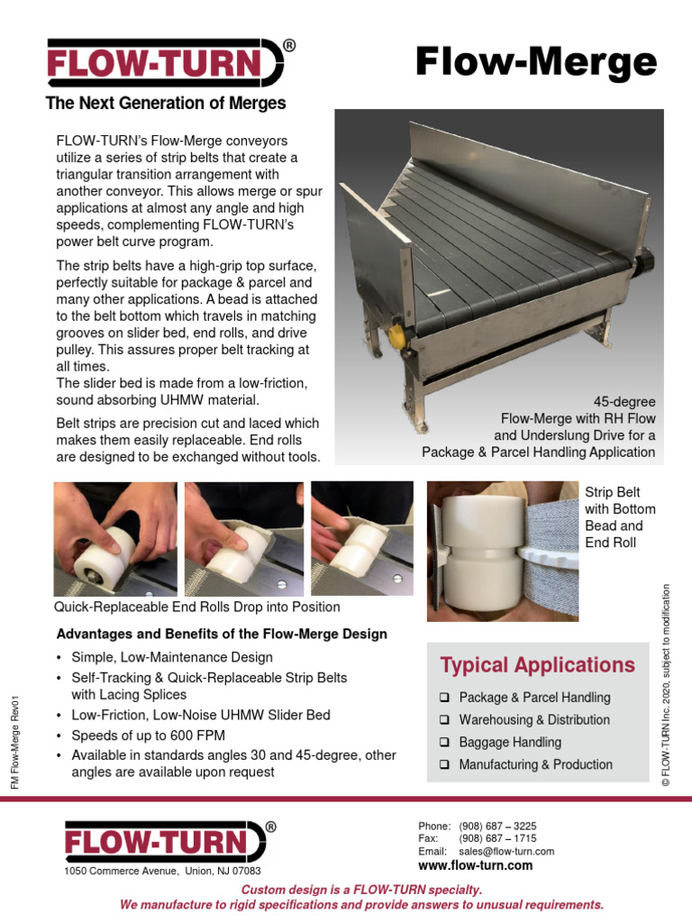 FM Flow Merge Brochure | PDF | Belt (Mechanical) | Manufactured Goods