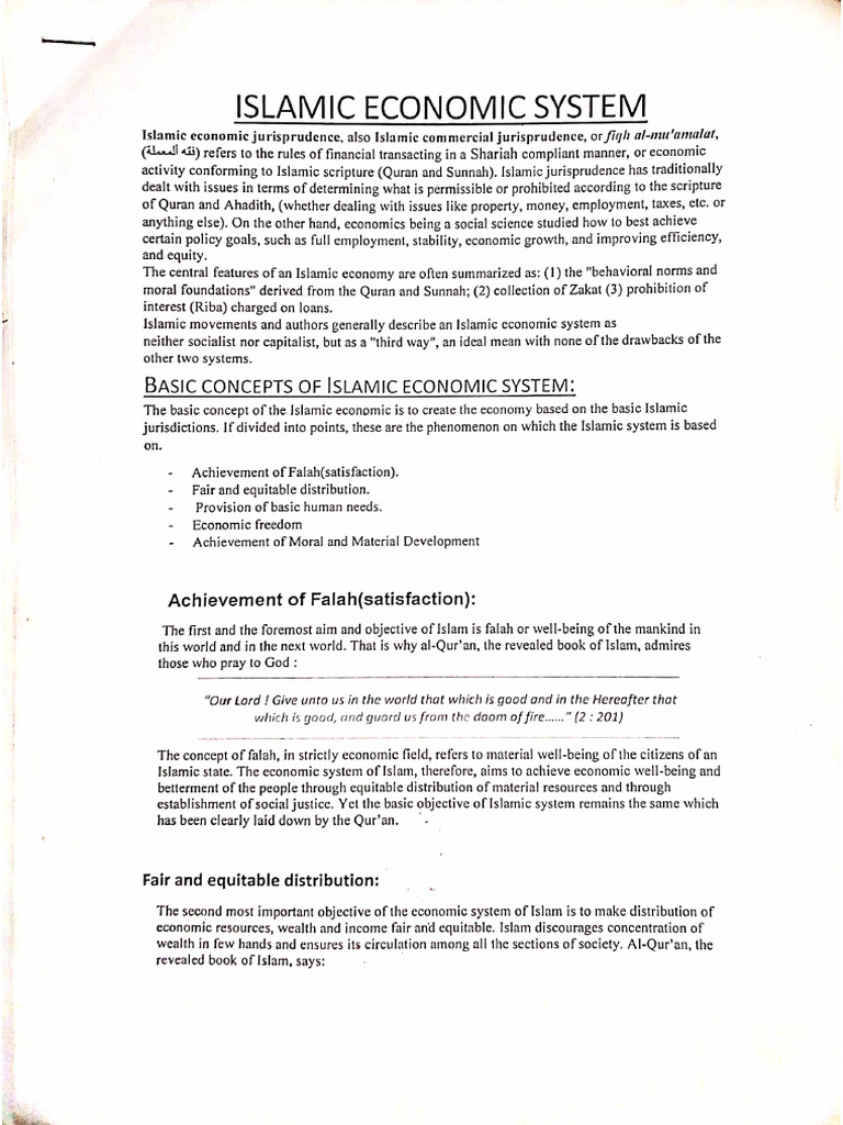 Islamic Economic System | PDF