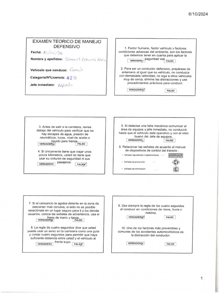 Examen Conductor Samuel | PDF