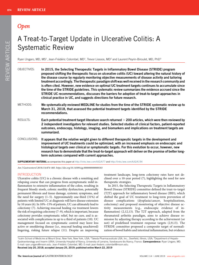 A Treat To Target Update in Ulcerative Colitis A.15 | PDF | Ulcerative ...