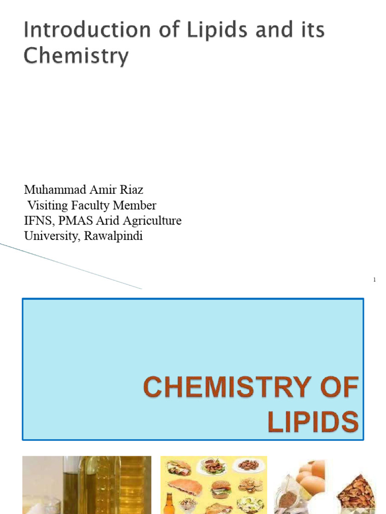 Introduction to Lipids & Its Chemistry | PDF | Lipid | Fatty Acid