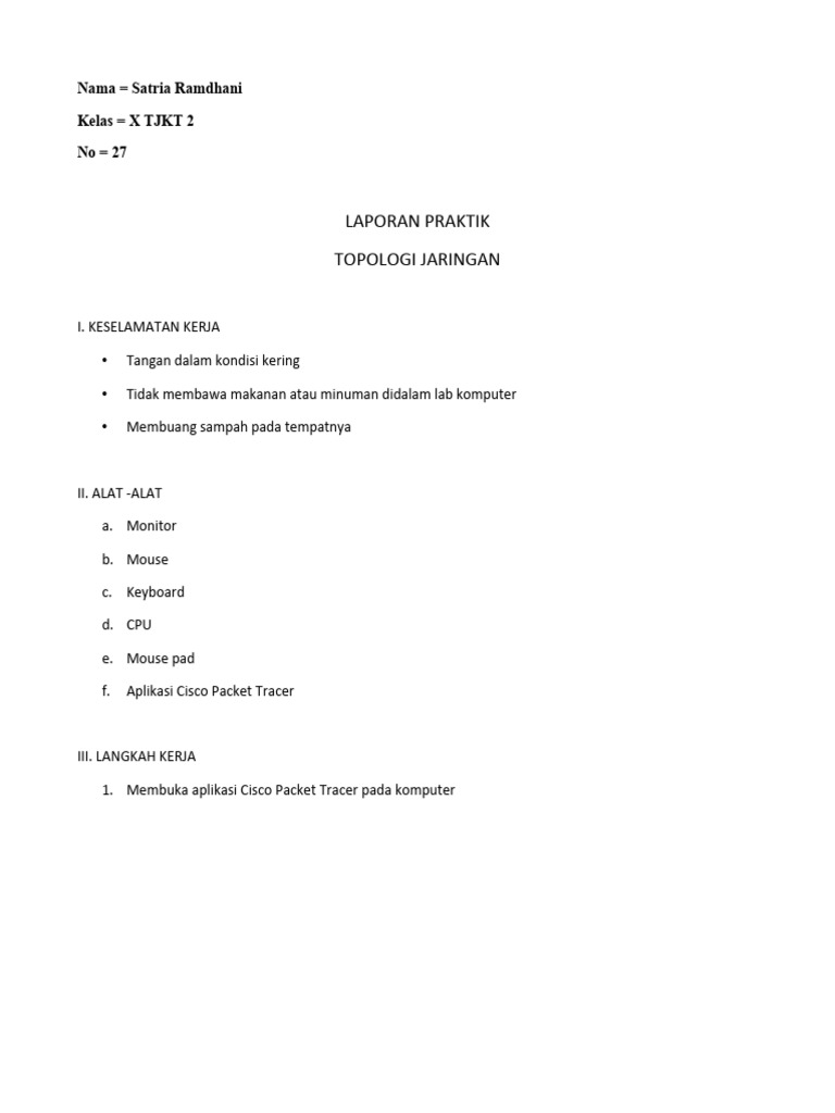 Laporan Satria 27 | PDF | Komputer