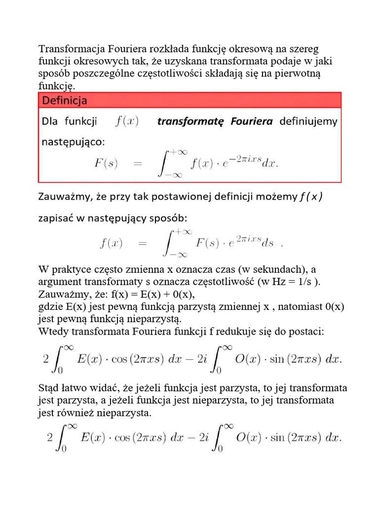 Transformata Fouriera | PDF