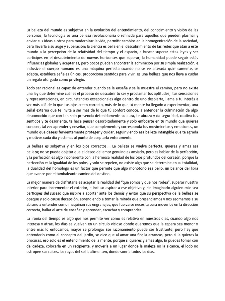 El Significado de La Belleza | PDF | Belleza | Amor