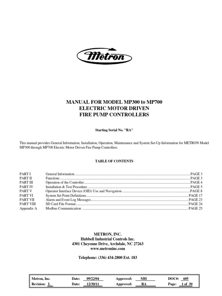 METRON MP300-MP700 Manual | PDF | Switch | Pump