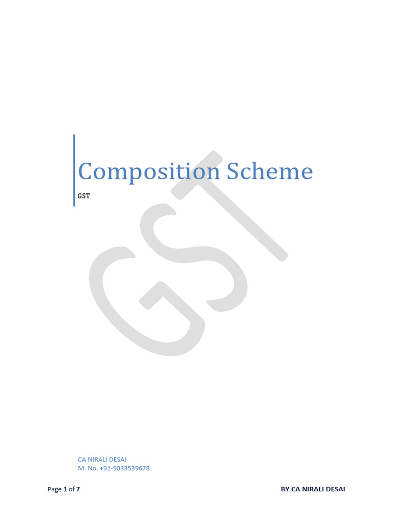 Chp 7 Composition Scheme Final Pdf Value Added Tax Taxes