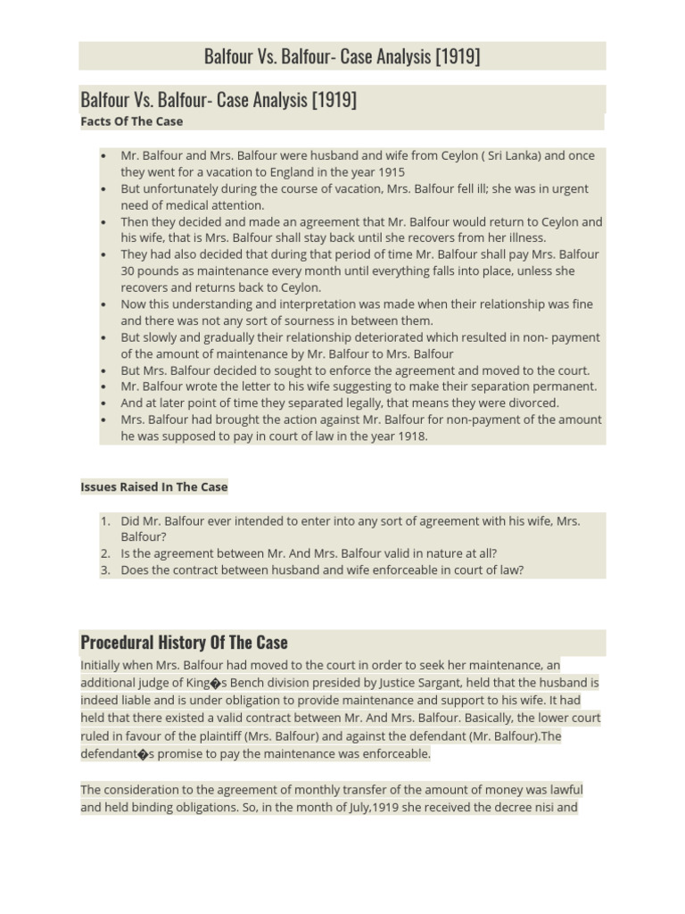 Belfour Vs Belfour Case | PDF | Consideration | Precedent