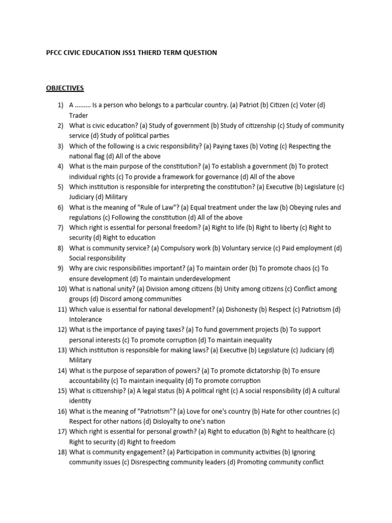 PFCC CIVIC EDUC-WPS Office | PDF | Citizenship | Civil Liberties