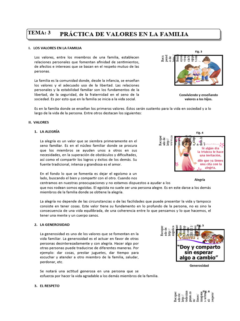 LOS VALORES EN LA FAMILIA | PDF | Familia | Amor