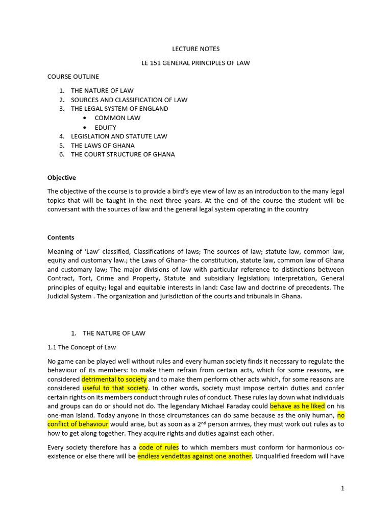 Le 151 Genprinlaw Lecturenotes 2 Pdf Mortgage Law Equity Law