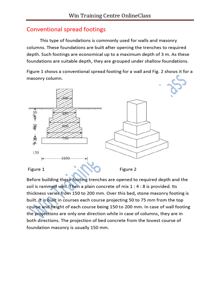 Conventional Spread Footings | PDF | Foundation (Engineering) | Column