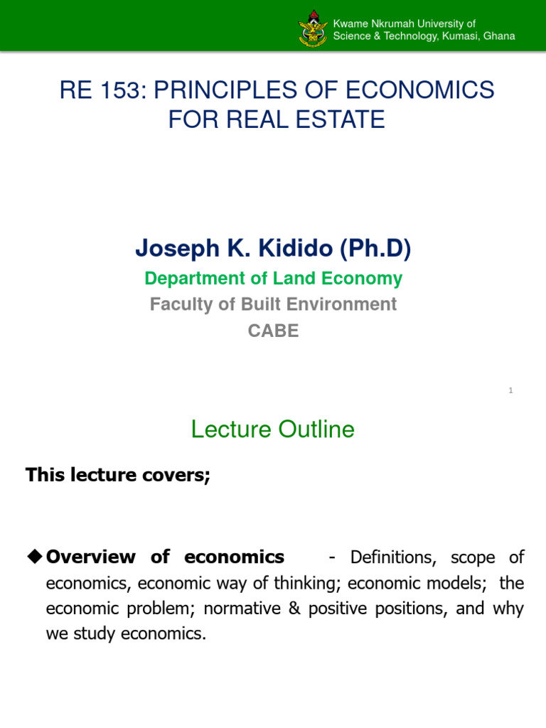 Principles of Economics in Real Estate | PDF | Economics | Economies