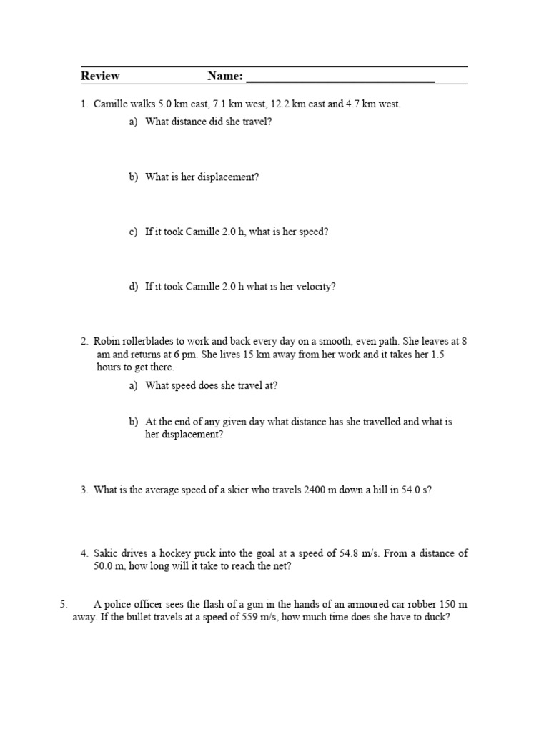 2011 Physics Review Extra Questions | PDF | Potential Energy | Speed