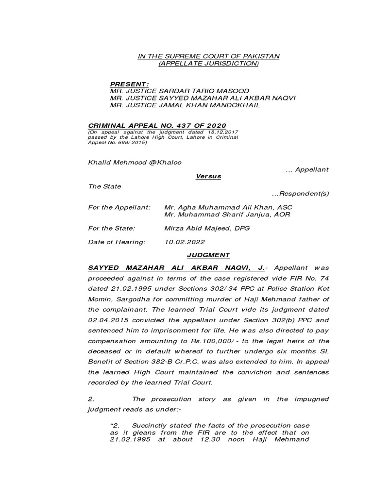 Crl.a. 437 2020 | PDF | Appeal | Judiciaries