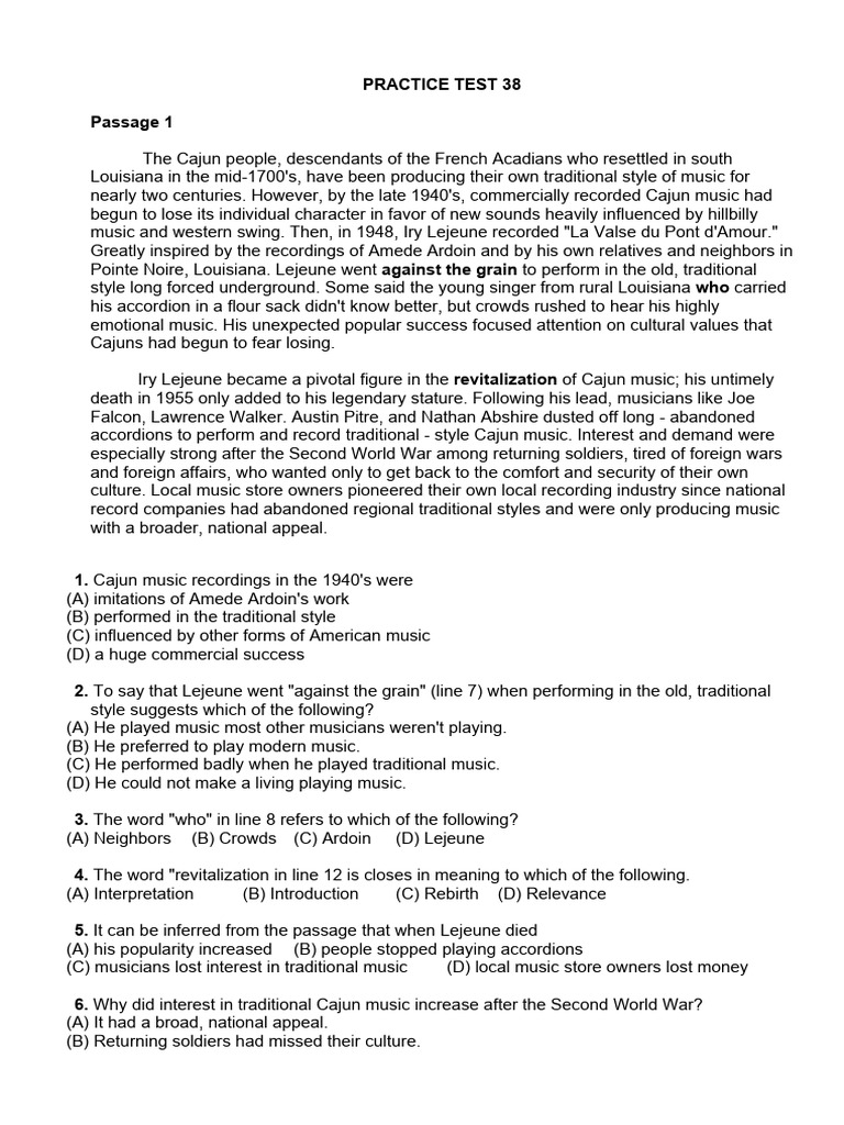 Practice Test 38 | PDF | Color | Magenta