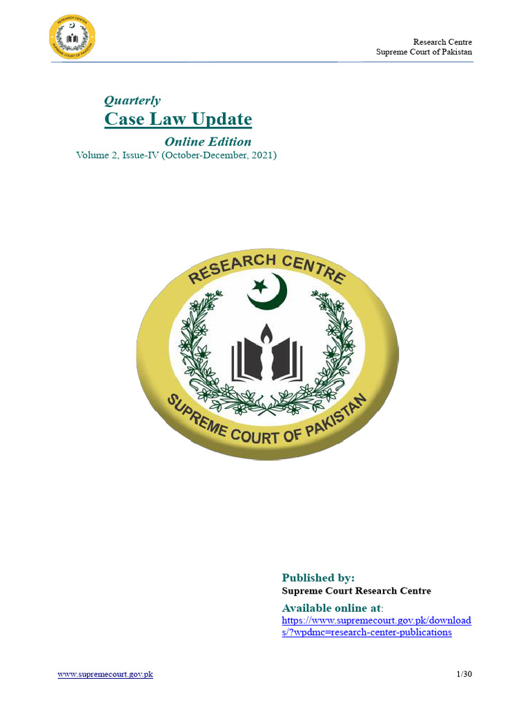Case Law Update Oct Dec 2021 | PDF | Precedent | Bail