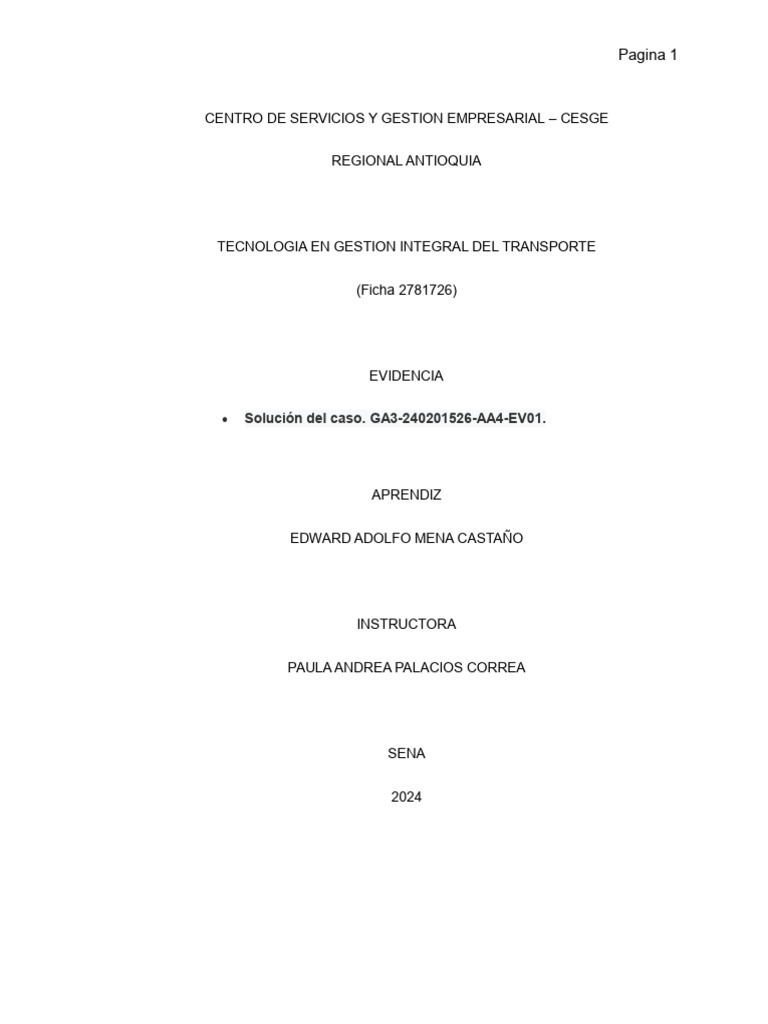 Solución Del Caso. GA3-240201526-AA4-EV01. | PDF | Sudáfrica | Tolerancia