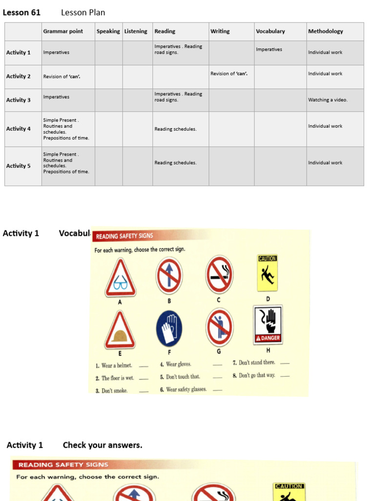 Lesson Plan: Imperatives & Simple Present | PDF | Career & Growth