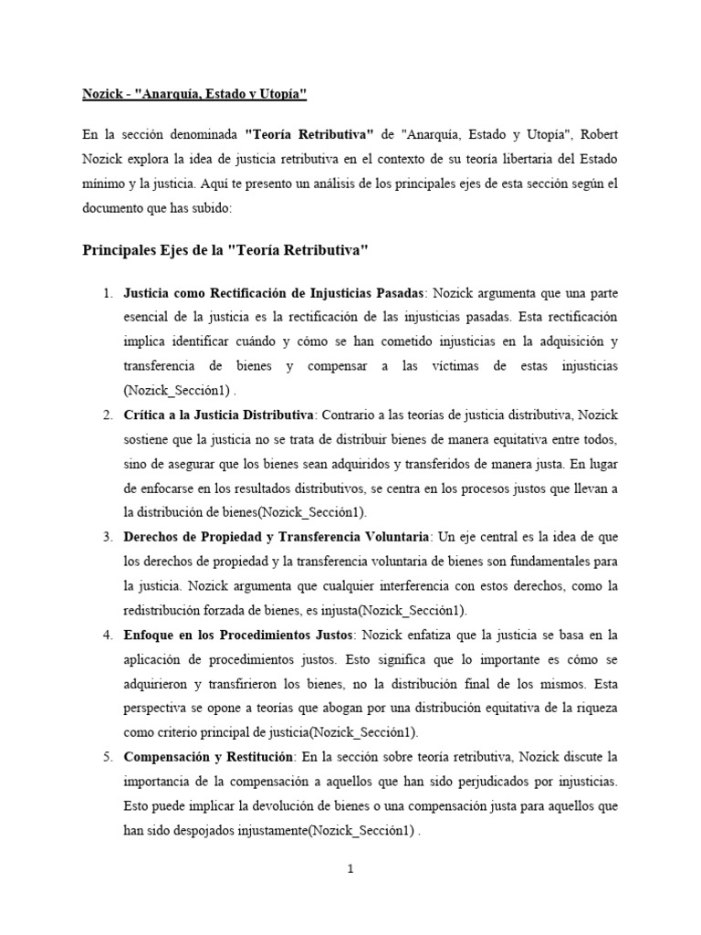 Nozick Resumen | PDF | John Rawls | Justicia social