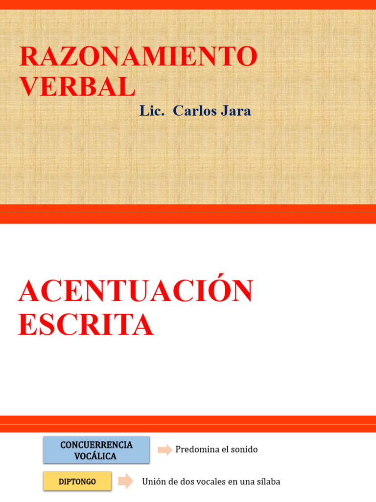 Raz. Verbal - Clase 4 Ortografía | PDF | Sílaba | Voz humana