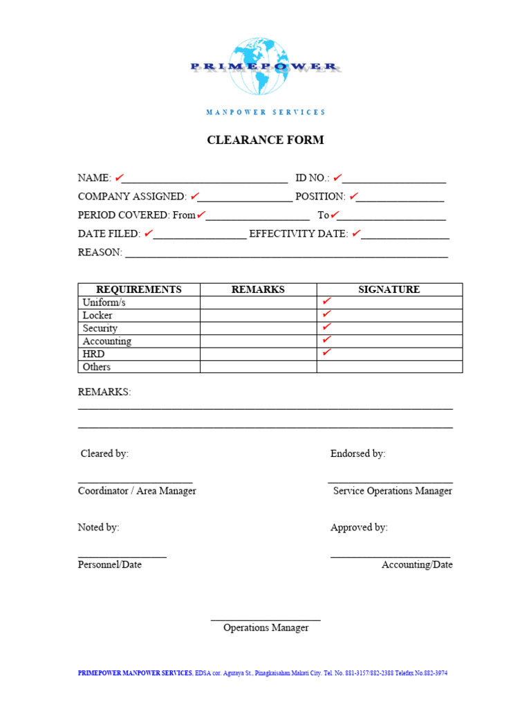 Clearance Form | PDF | Human Resource Management | Business