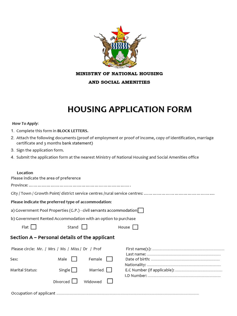 Housing Application Form | PDF