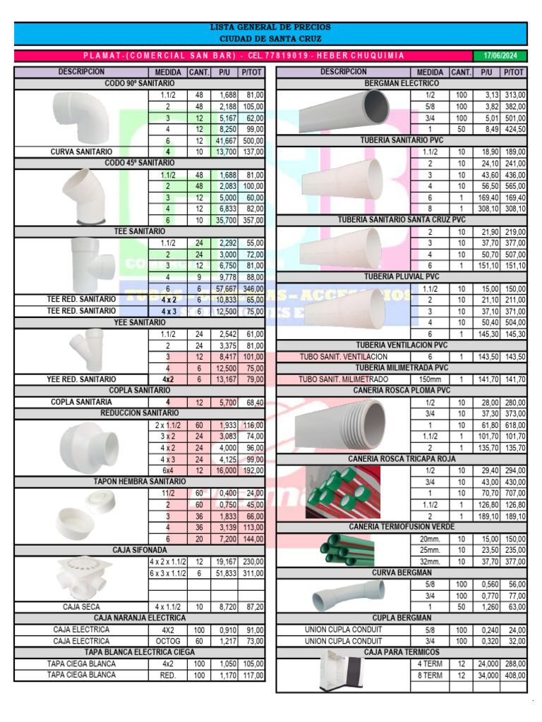 Plamat Precios 2024 | PDF