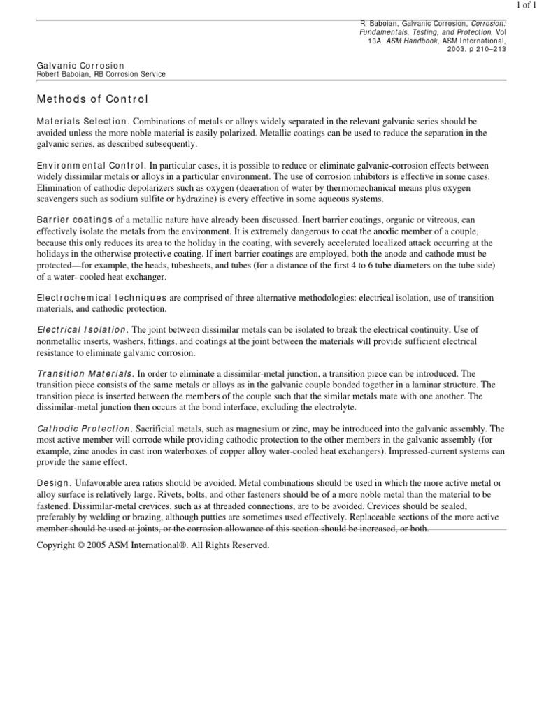 08.methods of Control | PDF | Corrosion | Building Materials