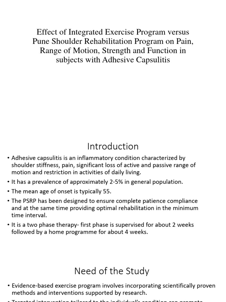 Effect of Integrated Exercise Program Versus Pune Shoulder | PDF ...