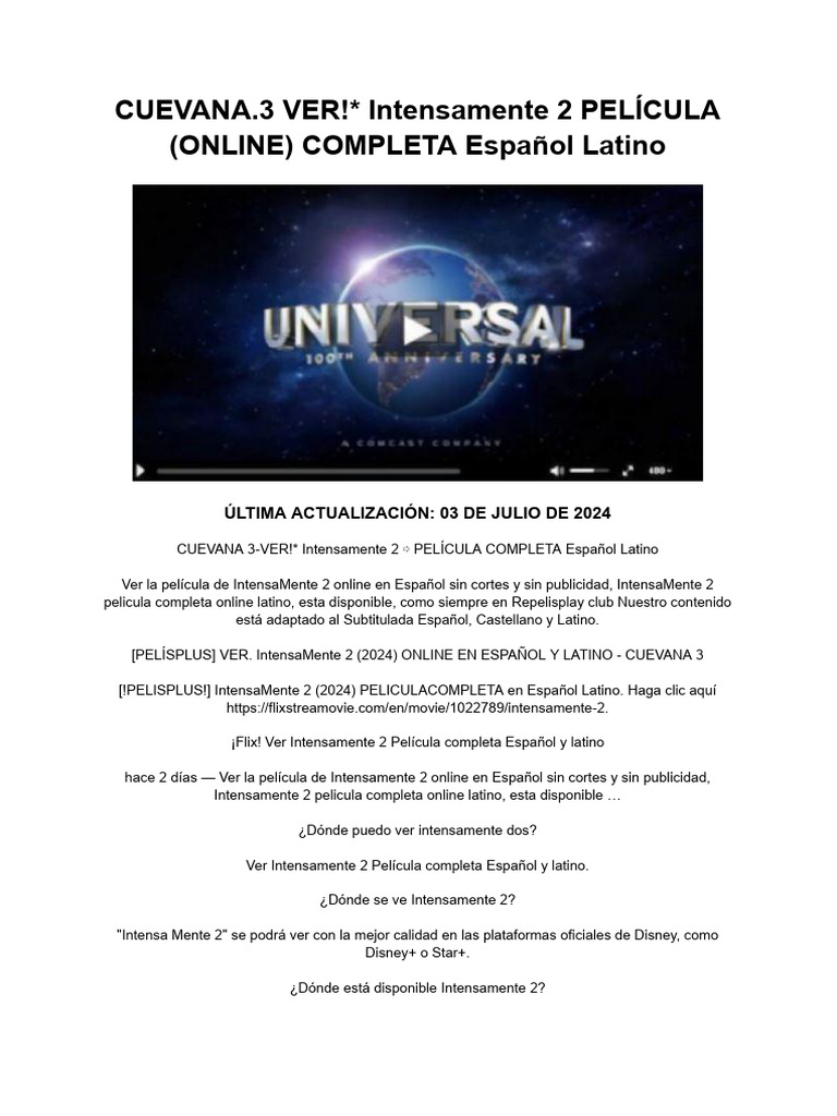 Ver Intensamente 2 Online Gratis | PDF
