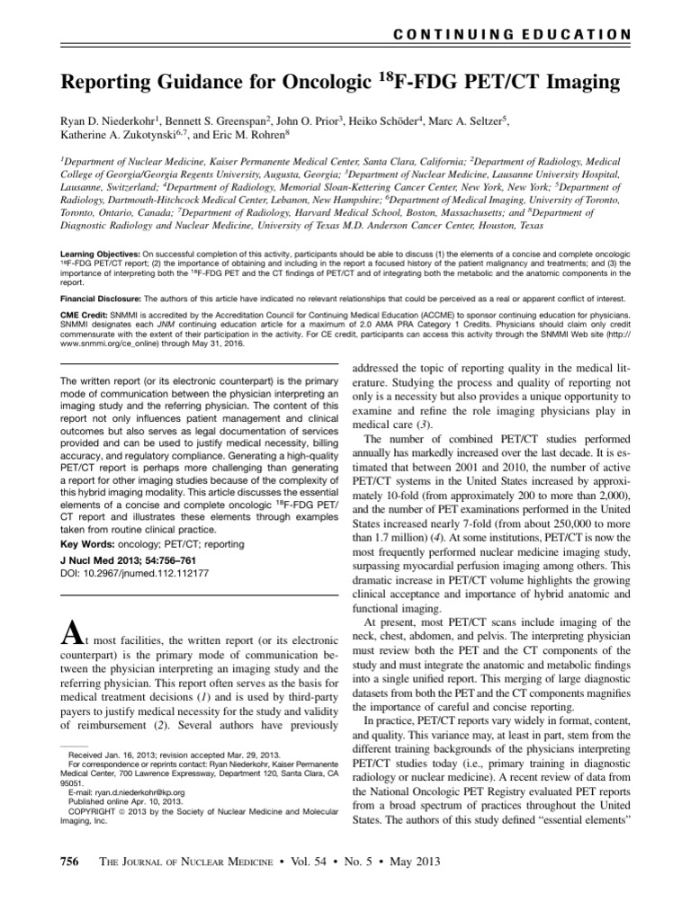 Guia Reporte PET Oncologico | PDF | Medical Imaging | Ct Scan