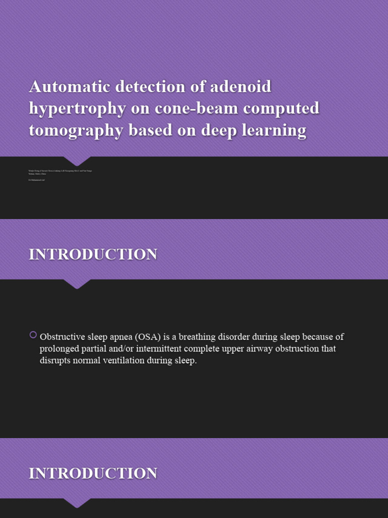 Automatic Detection of Adenoid Hypertrophy On Cone-Beam Computed | PDF ...