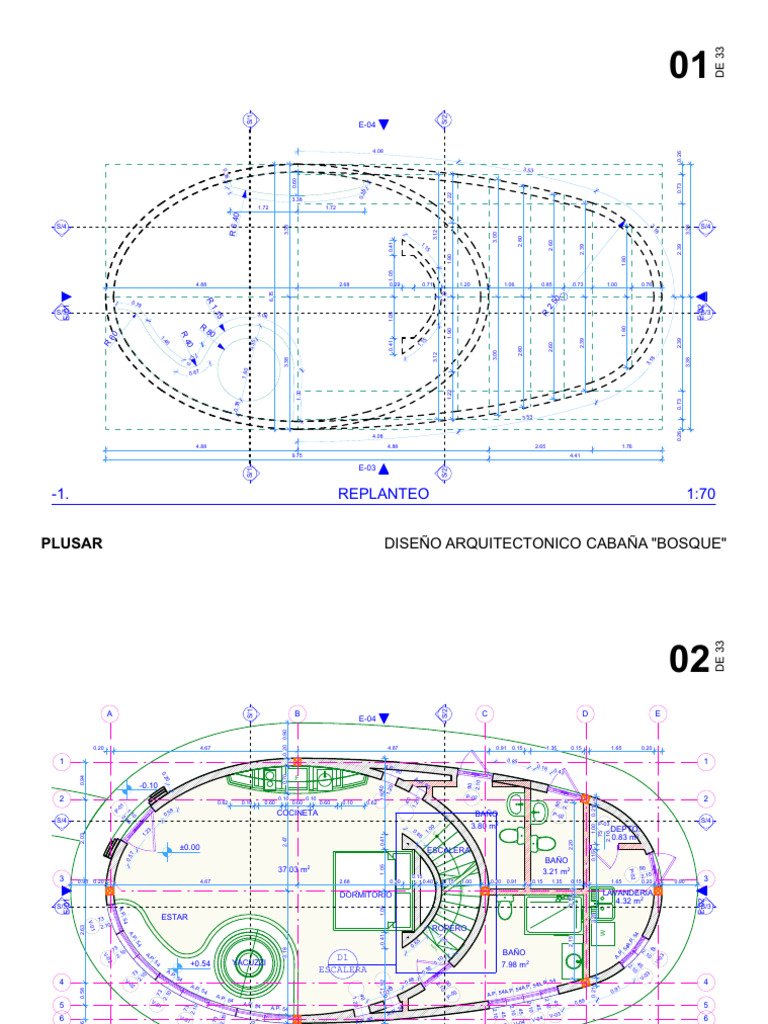 Laminas Arquitectura Cabaña y Parrillero | PDF